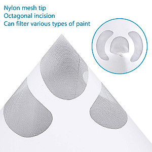 Boao 100 Packs Paint Strainers Cone Paint Filter with 190 μm Filter Tips and 1 Pack Silicone Funnel, Cone Shaped Nylon Mesh Funnel for Automotive, Spray Guns, House, Etc.