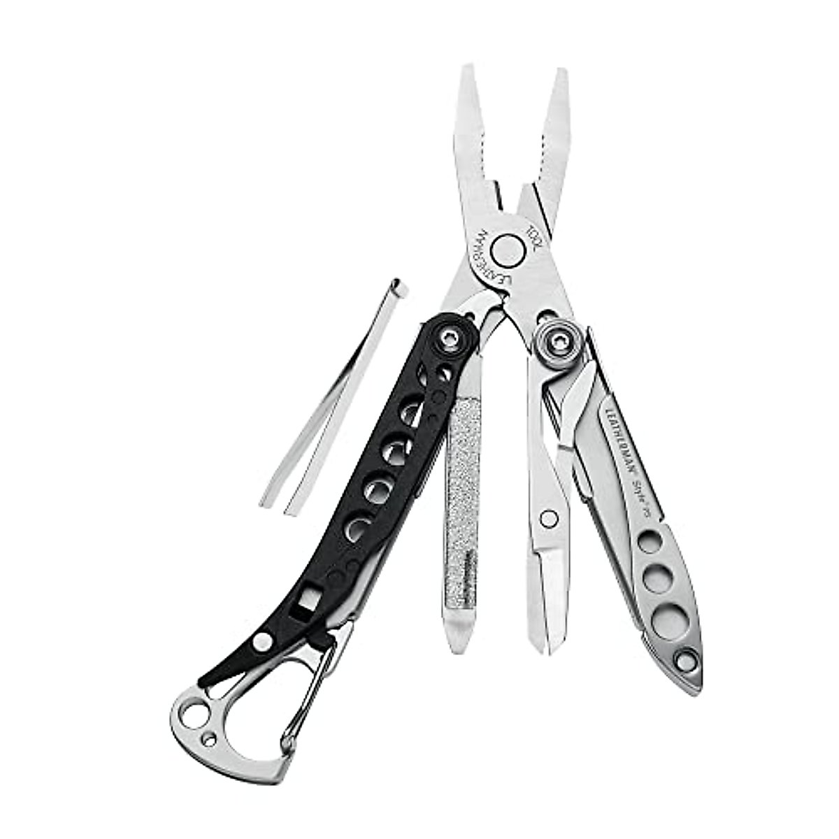 LEATHERMAN, Style PS Keychain Multitool with Spring-Action Scissors and Grooming Tools, Built in the USA, Black