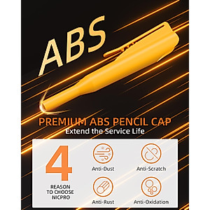 Nicpro 3 Pack Carpenter Pencil with Sharpener & Cap, Mechanical Carpenter Pencils with 39 Refills (Red, Black, Yellow), Deep Hole Marker Construction Heavy Duty Woodworking Pencils - With Case