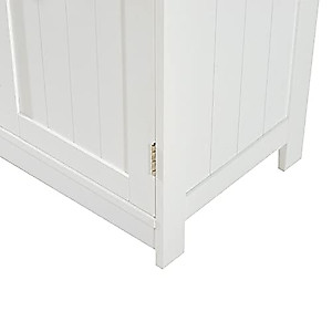HOMCOM Under Sink Bathroom Cabinet with 2 Doors and Shelf, Pedestal Sink Bathroom Vanity Furniture, White