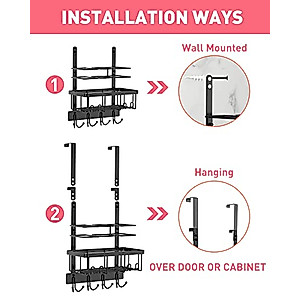 Hair Dryer Holder, Hair Tool Organizer Under Sink, Over Door Cabinet Hair Tool Organizer Wall Mounted, Bathroom Hair Tool Organizer Under Sink,Hot Styling Tool Storage Basket For Curling Wand