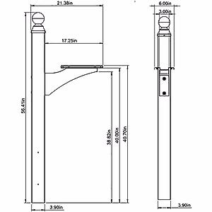 Architectural Mailboxes Landover Aluminum Mailbox Post, Venetian Bronze