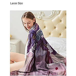 Household Soft Cartoon Anime Violet Evergarden Character Printed Plush Flannel Fleece Throw Blanket Towel Blanket for Couch,80"x60"