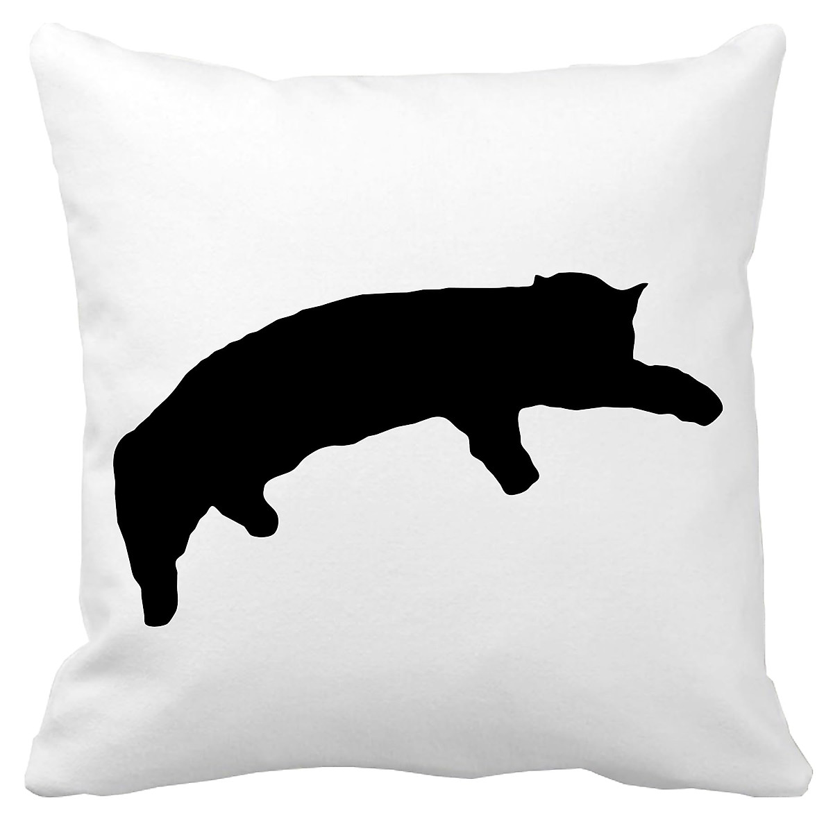 Decorbox Lazy Black Cat 18x18 Inch Throw Pillow Cover,Kitty Lover Minimalism Decorative Cushion Case,Home Room Bed Couch Spring Summer Fall Autumn Winter Halloween Christmas Decor Gift Soft Pillowcase