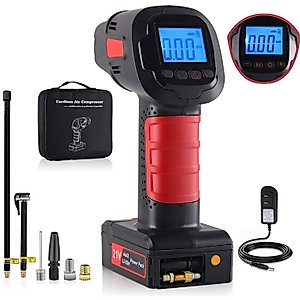 Cordless Air Compressor Portable Tire Inflator Pump with Digital LED lights and 2000mah Rechargeable Li-ion,suitable for Car,Bicycle,Air Mattress,Inflatable Airbed