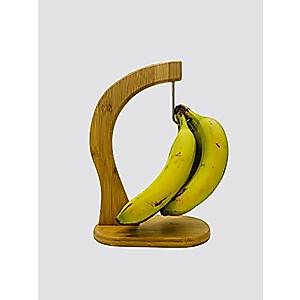 JapanBargain 4095, Bamboo Banana Hanger Bamboo Wood Banana Hook Fruit Holder Grape Holder Countertop Large Banana Holder Stand