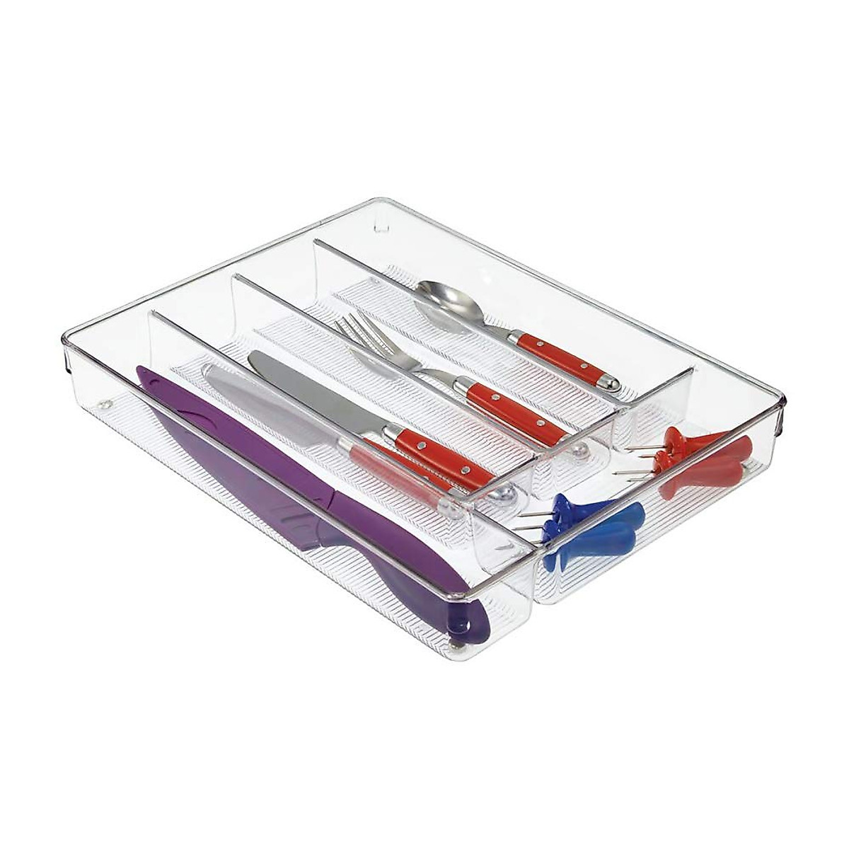 InterDesign Linus 2 in. H x 13.7 in. W x 10.7 in. L Clear Plastic Cutlery Tray