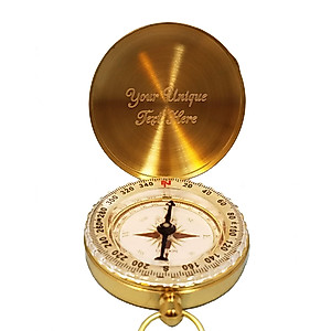 Engraved Compass with Thoreau's Go Confidently Quote (Personalized Compass & Box)