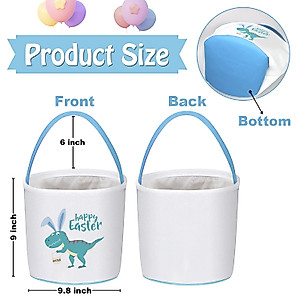 Partywind Easter Baskets for Kids, Dinosaur Easter Basket with Handle for Egg Hunt Games, Easter Surprise for Boys and Girls, Easter Day Party Supplies Favors (1 PCS)