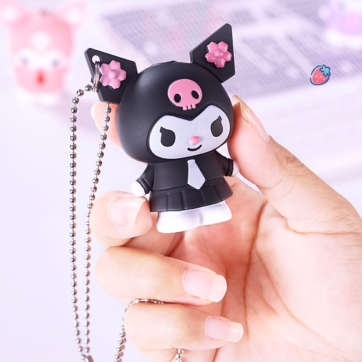 Aimery Kuromi Lighter, Kawaii Lighter, Cool Lighter, Anime Lighter, Anime Keychain Cute & Cool Keychain Accessories for Girls (Purple)