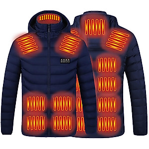 Beotyshow Heated Jackets for Men Heated Winter Coats Hoodie Outdoor Lightweight Tactical Jackets for Men and Women