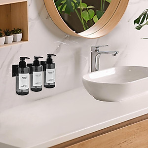 Shampoo and Conditioner Dispenser Shower Soap Dispenser Drill Free Shampoo Dispenser for Shower Wall Shampoo Holder for Shower Wall Shower Soap Dispenser 3 Chamber .16.9fl.oz