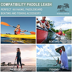 WONITAGO Stretchable Kayak Paddle Leash, Coiled Rod Leash Tool Lanyard for Kayak and SUP Paddles, Fishing Poles Rods，1 Pack