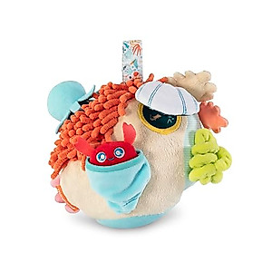 Miniland Sensorial Reef. Plush Rattle Toy for Infant and Toddlers with Many Different Sensory Stimulations. Fully Washable for Baby Teething. 2023 Toty Finalist