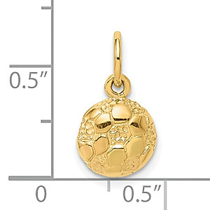 FindingKing 10K Yellow Gold Soccer Ball Charm Sports Pendant