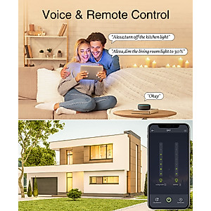 GHome Smart Dual Dimmer Switch Works with Alexa Google Home, Space Saving, 2.4GHz Wi-Fi Switch for Dimmable LED CFL INC Light Bulbs, Neutral Wire Required, Single-Pole (1 Pack)