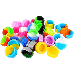 Yullmu 5ml Silicone Container Non-Stick Food Grade Oil Wax Concentrate Jars 20pcs （The Color is Random）