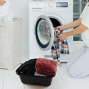 Bblina 3-Pack 18 Quarts Rectangular Dish Basin, Plastic Dish Washing Pan, Black