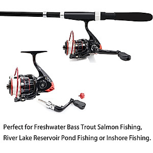 Fishing Pole Combo Set,2.1m/6.89ft 145pcs Fishing Accessories Kit Collapsible Rods Spinning Reel High Speed Reels Fishing line ministoream