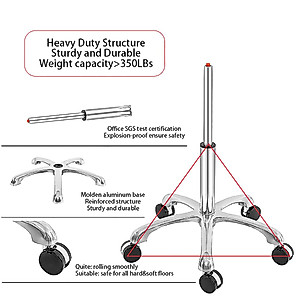 MWOSEN Saddle Stool Chair with Back Rolling Esthetician Seat for Salon Tattoo Shop Spa Facial lash Home Dentist Clinic Esthetician Chair(with Back Support, Black)