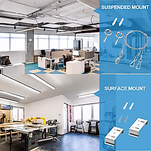 Lightdot LED Shop Lights 4ft, 40W [260W Equiv.] 4400Lm 5000K Plug in, 48 Inch suspent LED Workshop Light,4 Foot Led Utility Shop Light Fixture for Garage Office/Shop,2 Pack