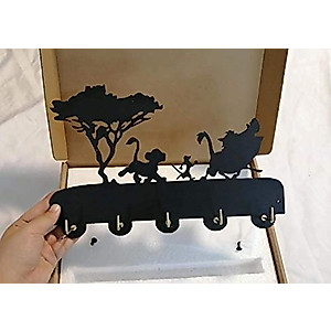 Hakuna Matata Wood Key Holder, Key Rack, Sweet Home Hook Hanger and Multiple Personalized Design Key Rack for Home, Entryway, Living Room, Bathroom, Kitchen(A3)