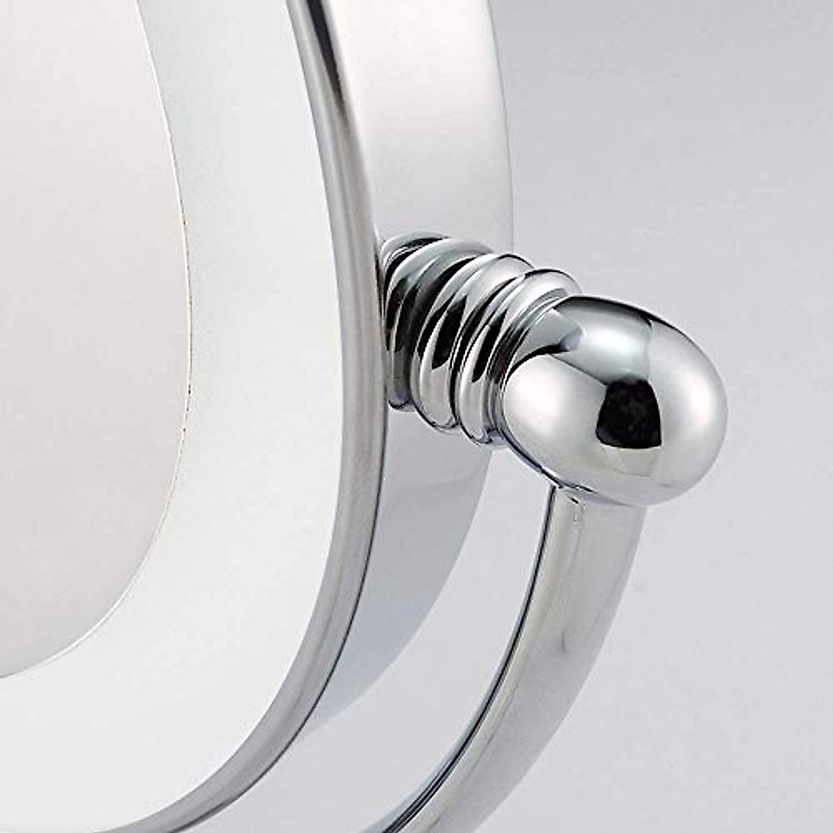 KONGZIR Countertop Vanity Mirrors 7X Magnifying Lighted Vanity Makeup Mirror 8 Inches 360° Rotation Tabletop with A Non-Slip Pedestal Polished Chrome Finish Grooming Mirrors