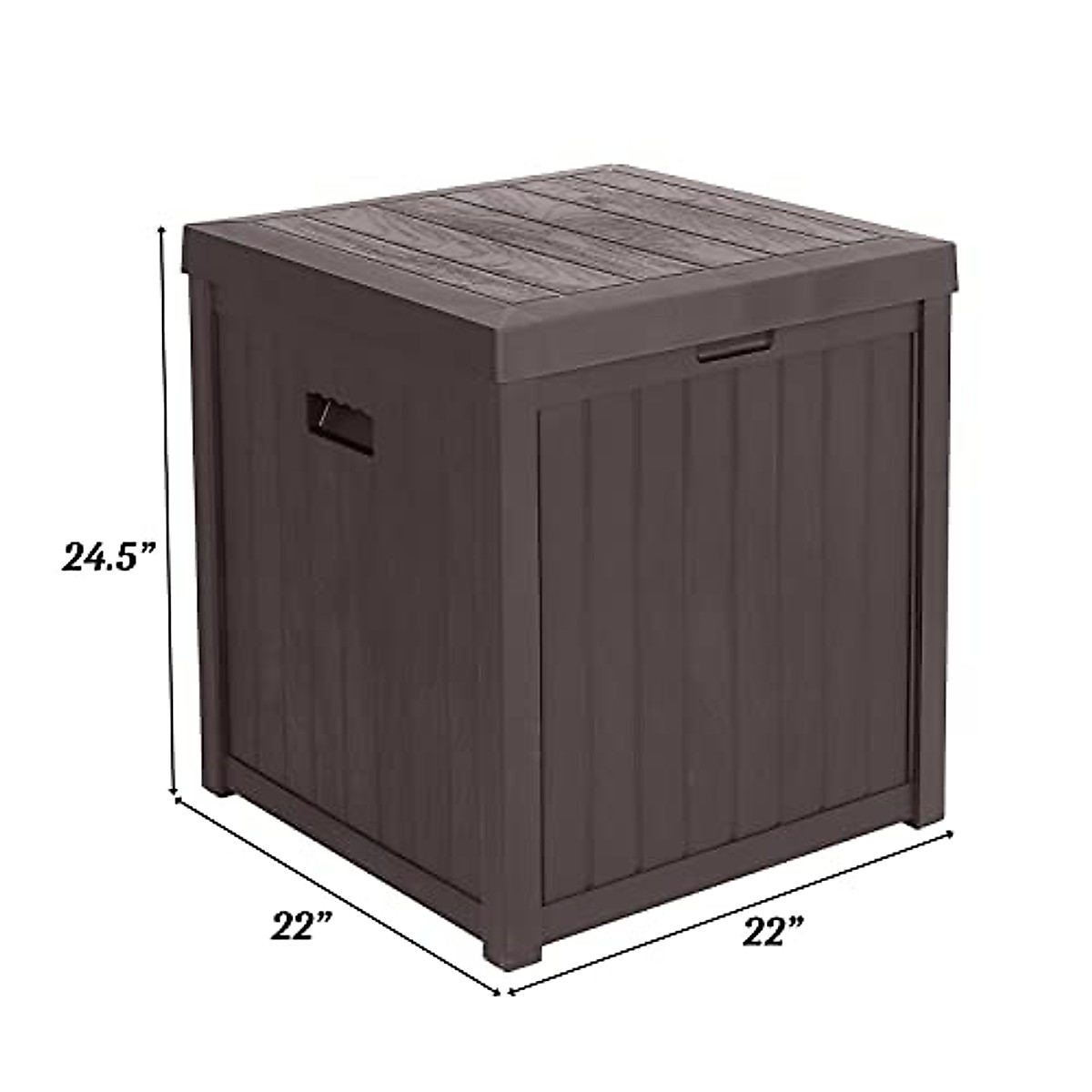 VINGLI 51 Gallon Medium Deck Box Organization, Resin Storage Box for Patio Furniture or Tools, Indoor & Outdoor Lockable Container Box for Garden, Pool, Yard, Porch and Balcony (brown)