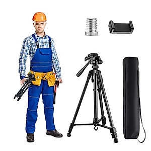 Laser Level Tripod with Carry Bag, Elikliv Lightweight Adjustable Aluminum Alloy Tripod Stand for Rotary and Line Lasers (Support 1/4” and 5/8" Mounting Thread)