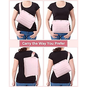Aeelike Yarn Waist Bag, Portable Yarn Crossbody Bag Small Yarn Storage Bag for Holding Yarn Crochet Hooks Knitting Needles, Lightweight & Easy to Carry Yarn Bag, Pink