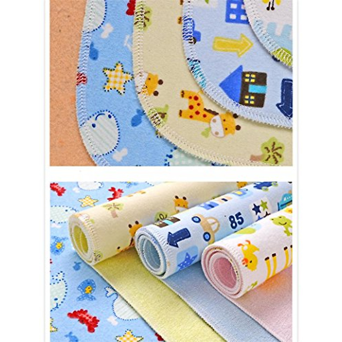 Monvecle 4pcs Pack Baby Infant Waterproof Cotton Changing Pads Washable Resuable Diapers Liners Mats (4pcs Pack-18"x12")