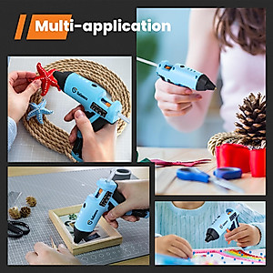 Cordless Hot Glue Gun, GoGonova 15s Fast Preheating Glue Gun, 5Ah Built-in Battery Hot Melt Glue Gun, Smart Power-Off, Kit with 25 Pcs Premium Mini Glue Sticks and USB-C Charging Port