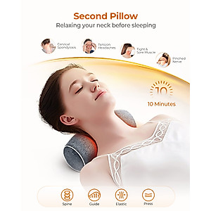 nimood Neck Stretcher, Cervical Neck Traction Device, Neck Hump Corrector with Graphene Heating, Neck and Shoulder Relaxer for TMJ Neck Pain Relief, Muscle Relax, Spine Alignment Relax Gifts for Bed