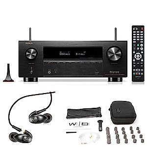Denon AVR-X2800H 7.2-Channel 8K Network AV Receiver with W80-V3 in-Ear Earphones
