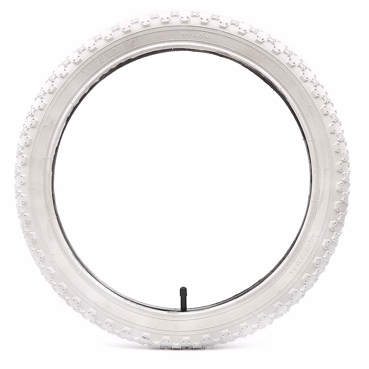 (2 Sets) 18” x 2.125 Kids Bike Replacement White Tires and Tubes - Compatible with Most 18” Kids Bikes Like RoyalBaby, Joystar, and Dynacraft - Made from BPA/Latex Free Butyl Rubber