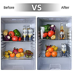 Refrigerator Organizer Food Storage Bins Refrigerator Storage box with Handles Clear Plastic BPA Free Food Storage Rack Set