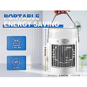 Portable Air Conditioners Fan, Evaporative Mini Air Cooler with 3 Speeds 7 Colors, Misting Humidifier Personal Air Cooler Touch Screen Desktop Cooling Fan with Large Water Tank for Home Room Office