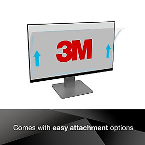 3M Privacy Filter for 24 Inch Widescreen Monitor, Reversable Gloss/Matte, Reduces Blue Light, Screen Protection, 16:9 Aspect Ratio (PF240W9B) , Black