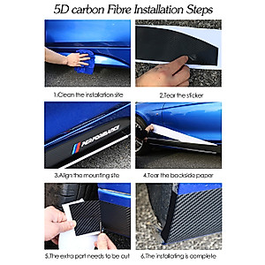 CHARMINHORSE 2pcs 5D Carbon Fibre Sticker for Mini Cooper F56 Fender Side scuttles (S Style)