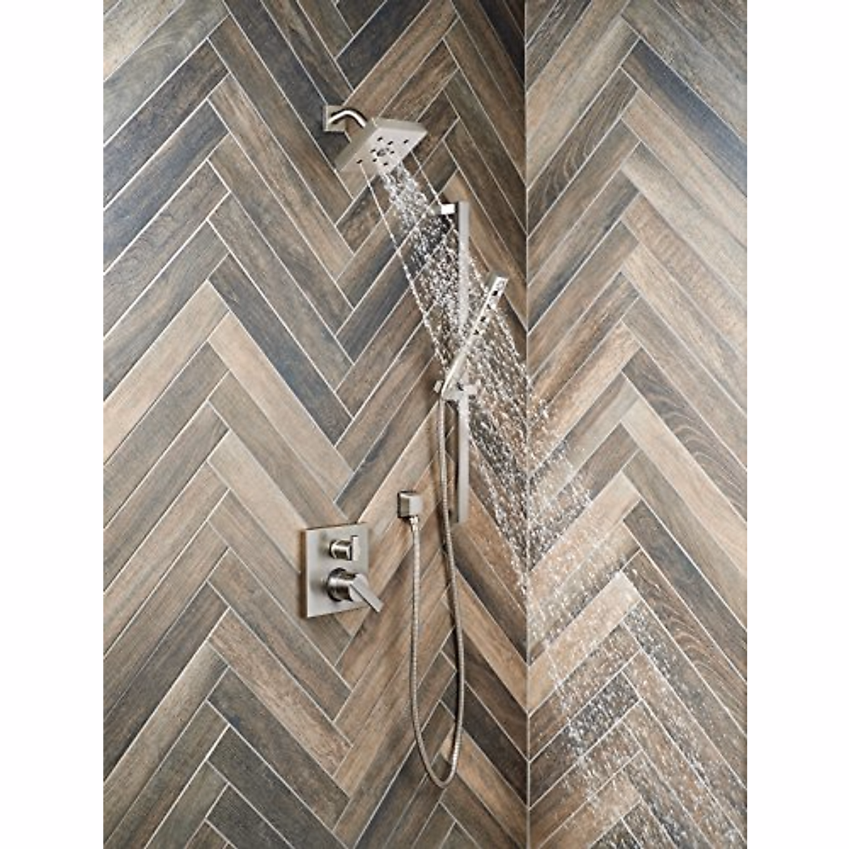 DELTA FAUCET T24867-SS, Stainless Ara Angular Modern Monitor 14 Series Valve Trim with 3-Setting Integrated Diverter