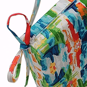 Pillow Perfect Outdoor/Indoor Bench/Swing Cushion, 45" x 18", Blue Abstract Reflections