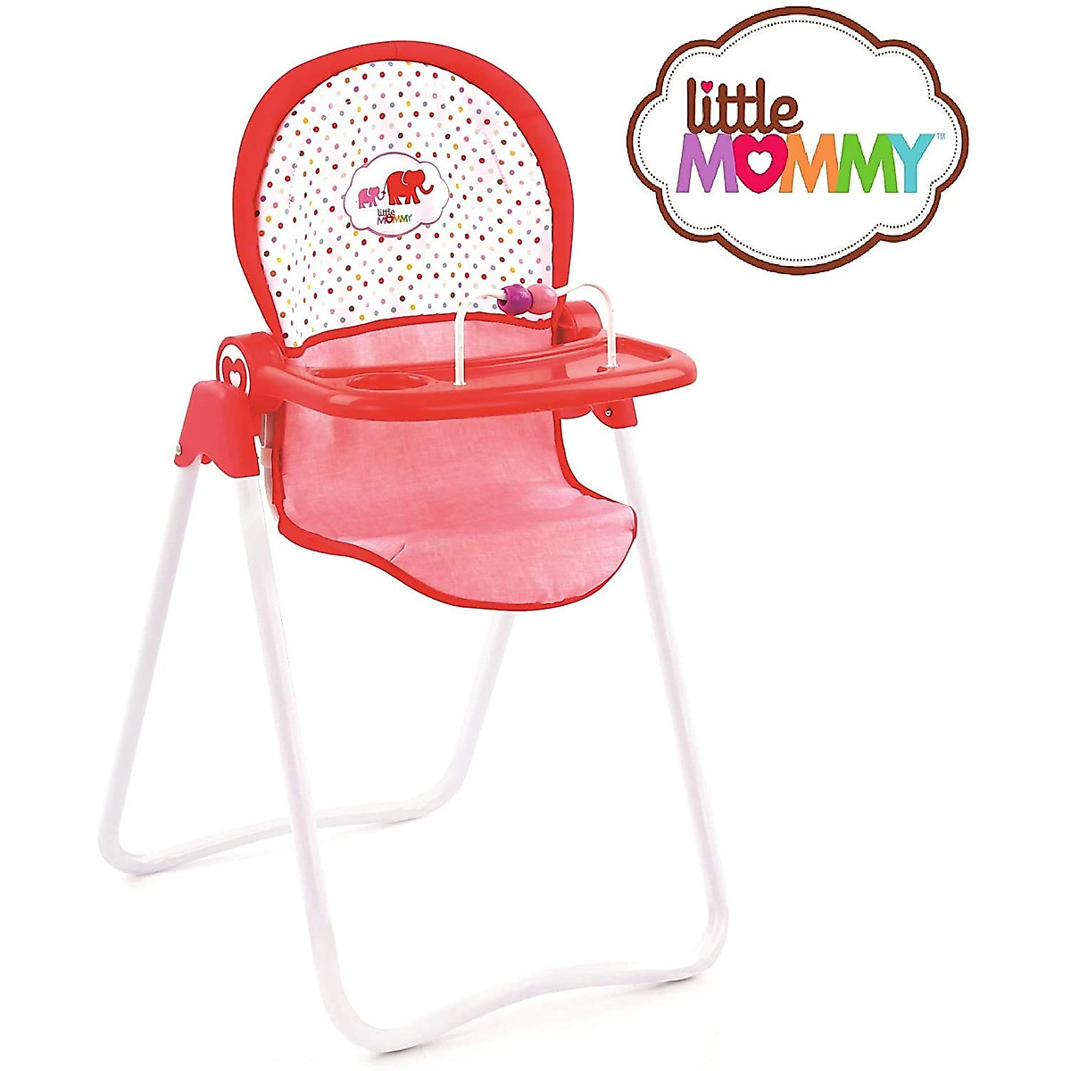 Little Mommy Snacky Doll High Chair (D92889), Front Feeding Tray with Toy Bar and Bottle Holder, Tilted Seat Function Allows Baby Doll to Nap - Fits Dolls up to 21 inches, Age 3+