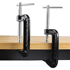 6 PCS C-Clamps 4 Inch C Clamps Heavy Duty Steel C Clamp Set Malleable Iron Metal C-Clamp Black C Clamps Malleable Steel Frame for Woodworking, Welding, Building1