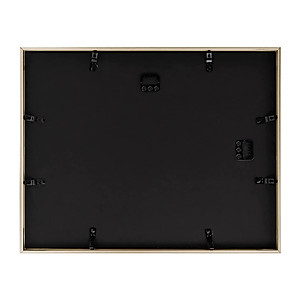 Golden State Art 11x14 Picture Frame - Gold Aluminum (Shiny Brushed) - Fit Photo 8x10 Ivory Mat 11x14 without Mat - Metal Frame Wall Mounting - Real Glass (11x14, Gold)