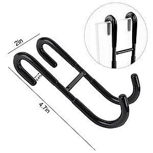 Shower Door Hooks Towel Hooks for Frameless Over The Glass Shower Door Stainless Steel Hooks for Bathroom 2 Pack Black