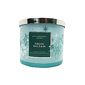 White Barn Bath and Body Works, 3-Wick Candle w/Essential Oils - 14.5 oz - 2020 Holidays Scents! (Fresh Balsam)