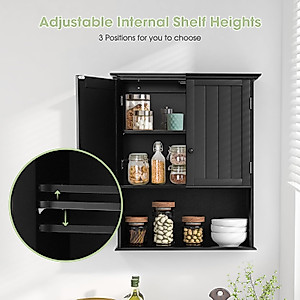 WATERJOY Medicine Cabinet with 2 Doors and an Adjustable Shelf for Living Room