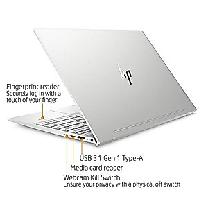 HP Envy 13” Thin Laptop W/ Fingerprint Reader, FHD Touchscreen, Intel Core i7-8565U, 8GB SDRAM, 256GB SSD, Windows 10 Home (13-aq0005nr, Natural Silver)