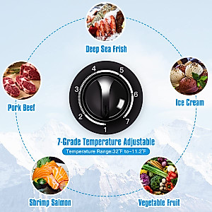 Deep Freezer 7.0 Cu Ft Chest Freezer With Adjustable Thermostat And Removable Storage Basket Small Freezer For Home Kitchen Office Bar WANAI