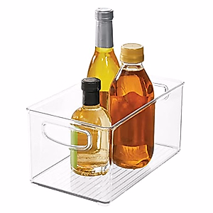iDesign Plastic Fridge and Freezer Organizer Bin with Integrated Handles – 10” x 5” x 6”, Clear